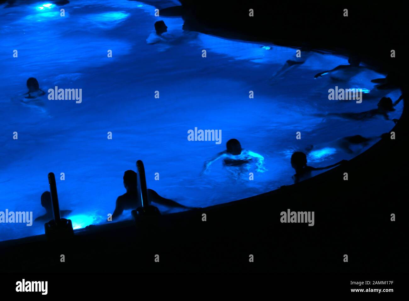 Brine basin in the Westbad in Munich at minus temperatures. [automated ...