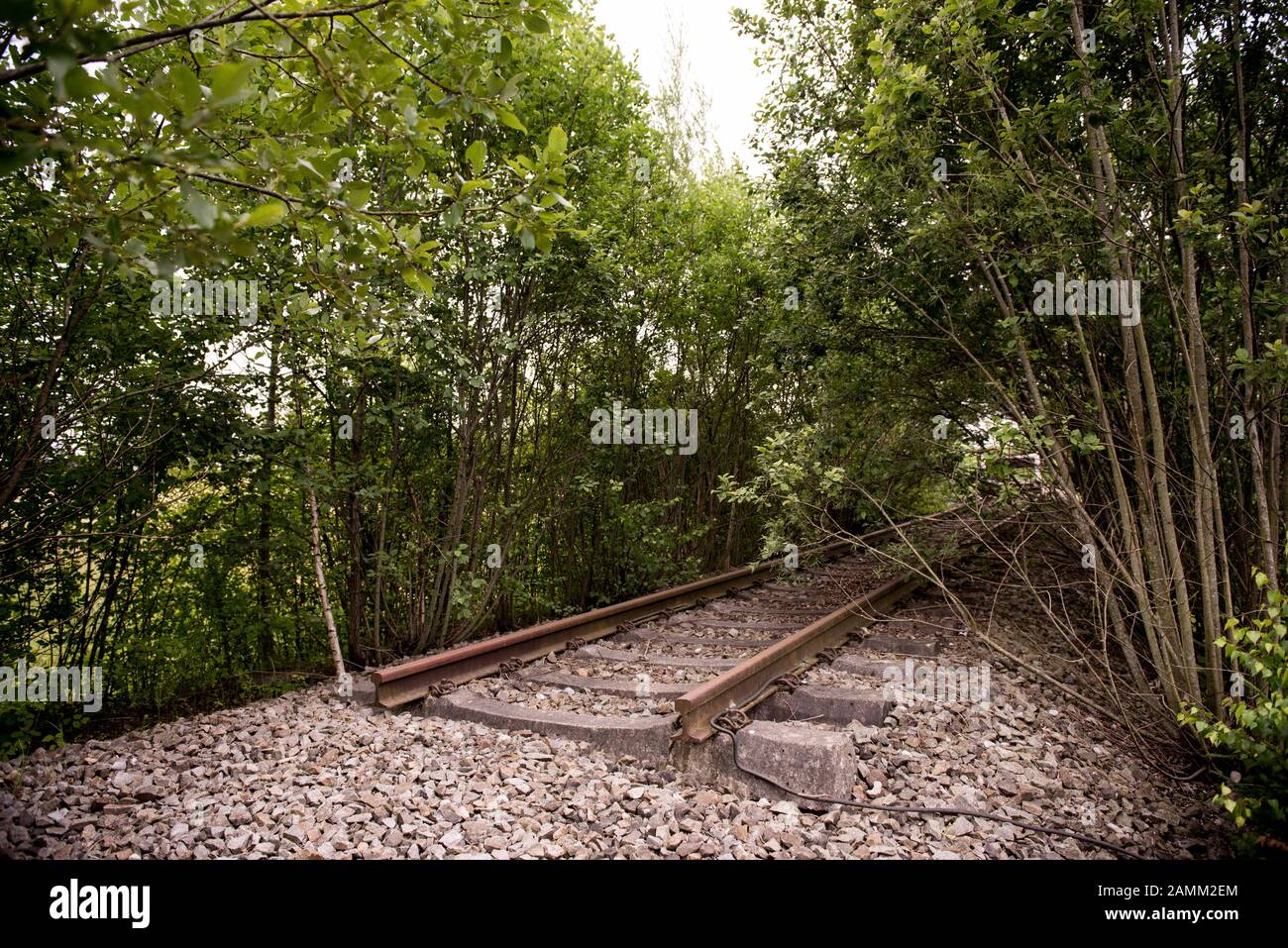 Track gap between a freight track and a siding in the Lerchenau. The ...