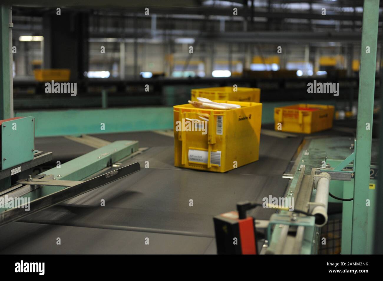 Letter centre of the Deutsche Post AG in the former railway hall of the ...