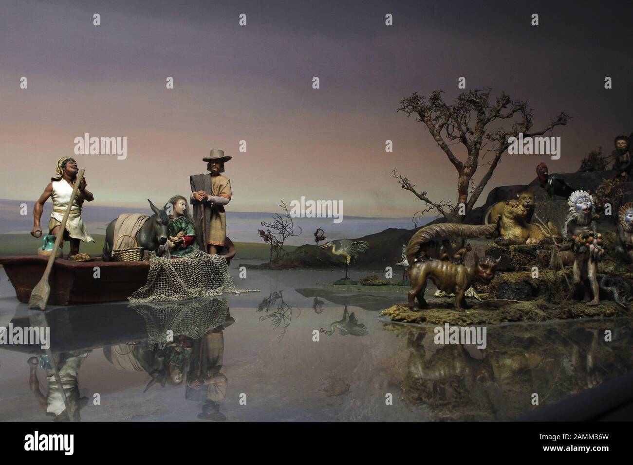 Nativity scene exhibition in the Bavarian National Museum in Munich: in the picture the flight ...
