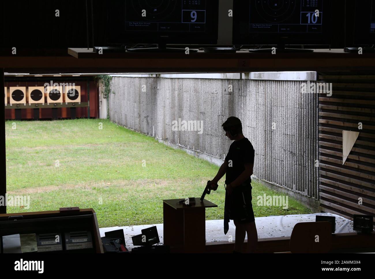 The shooting range in Munich Hochbrück is the venue for the German ...
