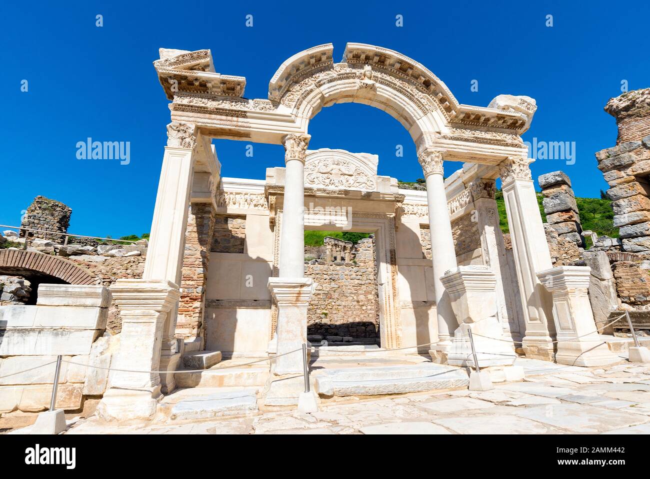 Ancient ruins in Ephesus Turkey, Ephesus contains the ancient largest ...