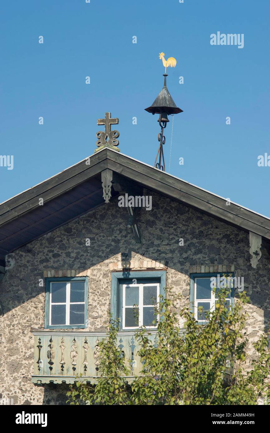 Bell frame on the farmhouse in Ufering - built with cinder stone ...