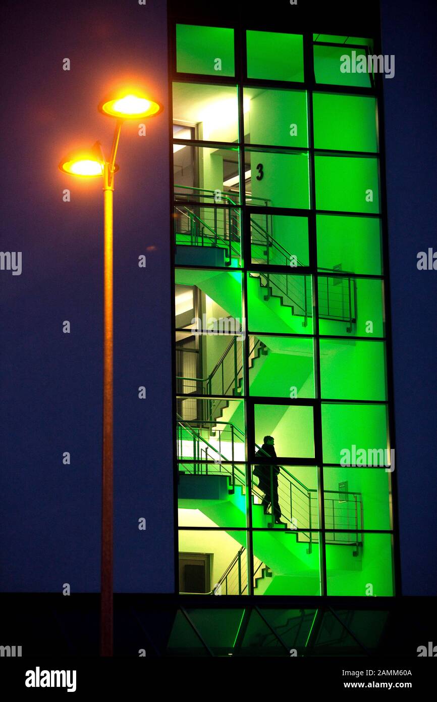 Illuminated staircase in the building at Parkring 37 of the Faculty of ...