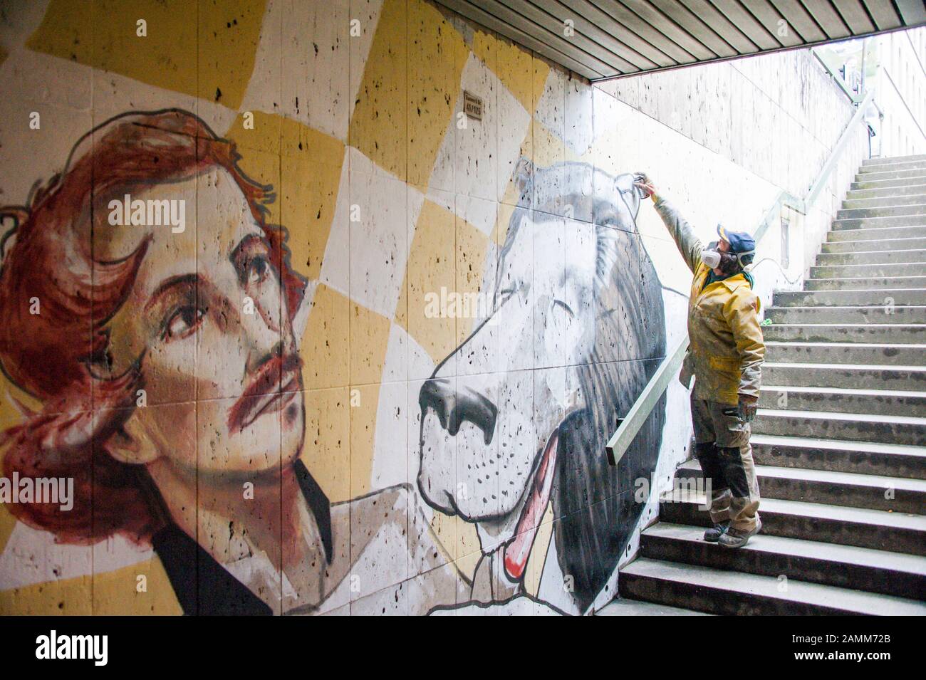 Graffiti artist Loomit designed the pedestrian underpass at the corner ...
