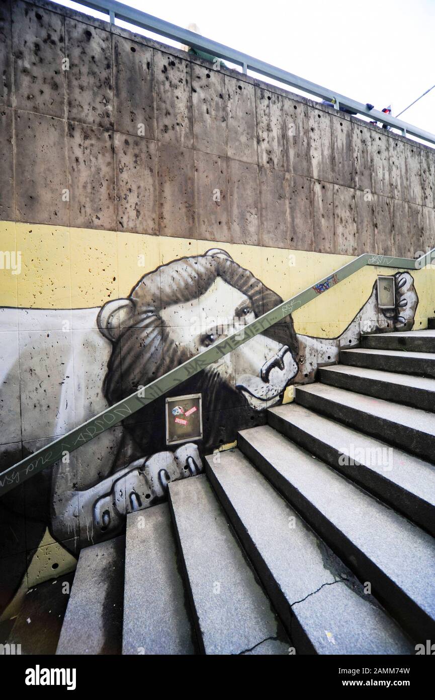 Graffiti artist Loomit designed the pedestrian underpass at the corner ...