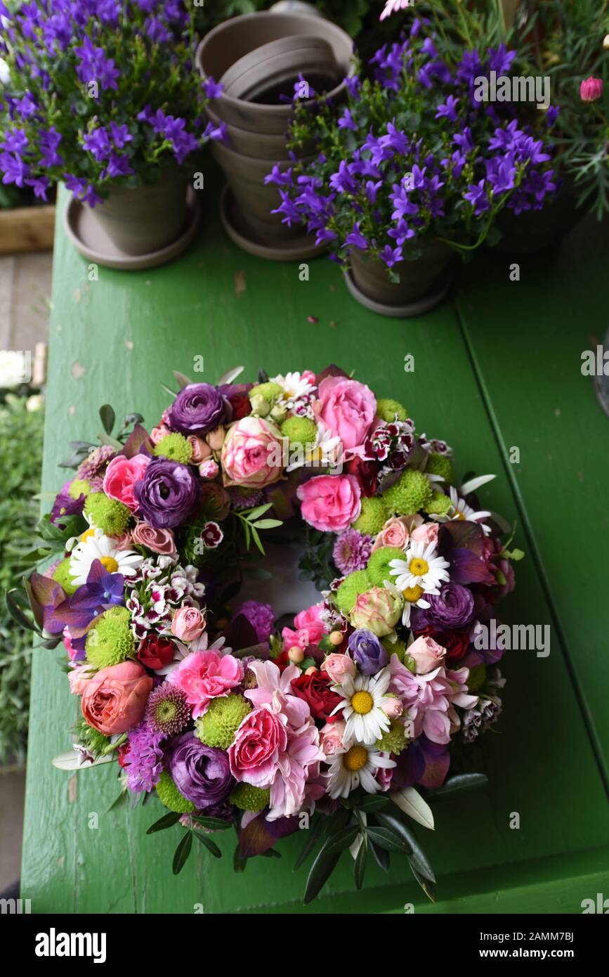 The wreath of flowers is the speciality of Florian's flower pavilion at ...