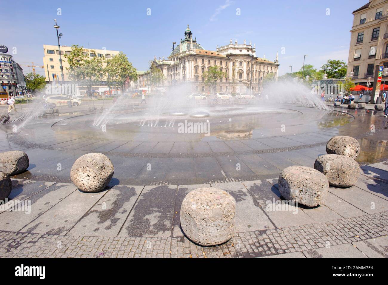 Panorama of the Karlsplatz Stachus in Munich with fountain [automated ...
