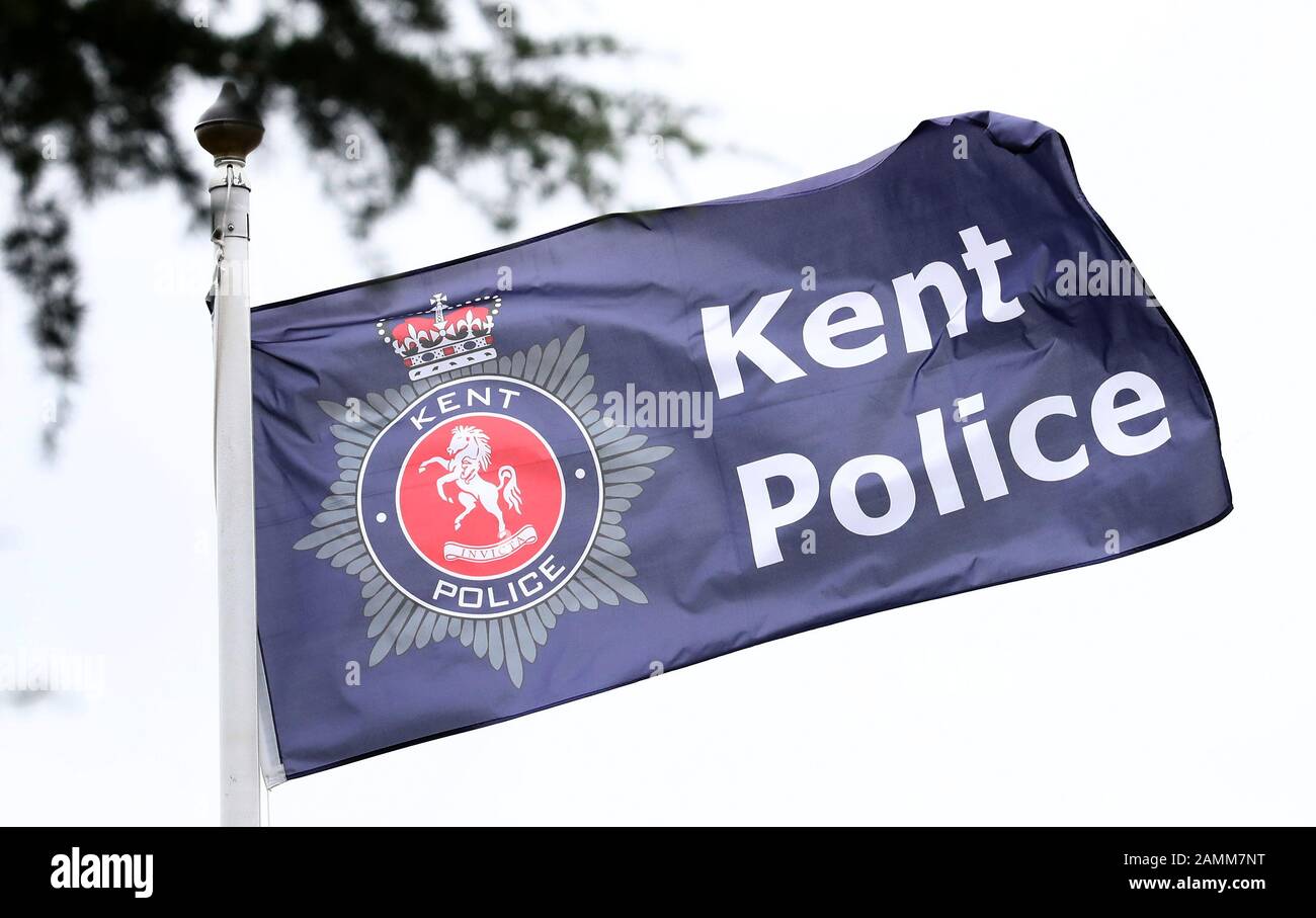 A view of the Kent Police flag at police headquarters in Maidstone ...