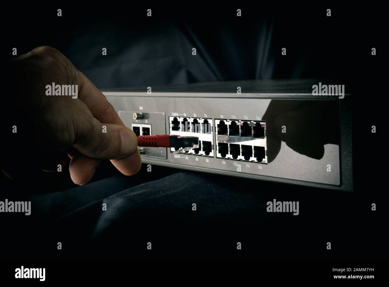 Technician in server hub hi-res stock photography and images - Alamy