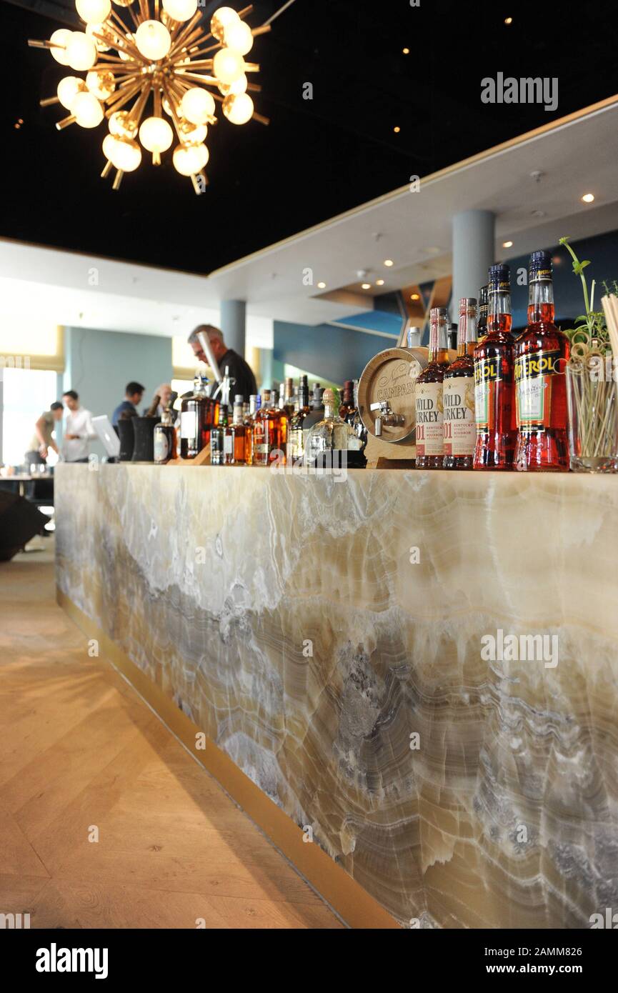 Guests at the opening evening of the bar-restaurant "Rocca Riviera" in ...