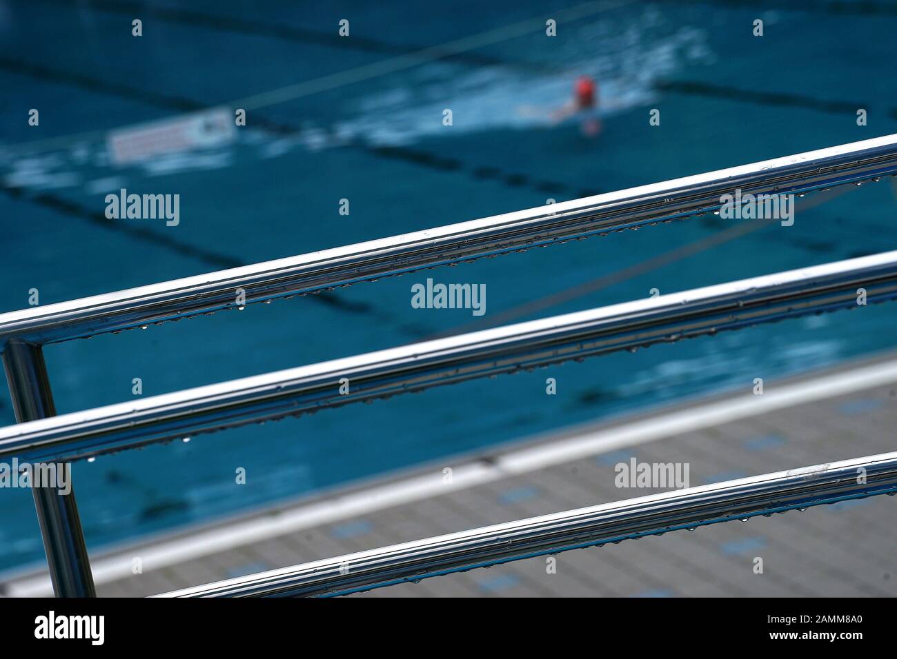 Swimmer in the outdoor pool at the Michaelibad in the district of ...