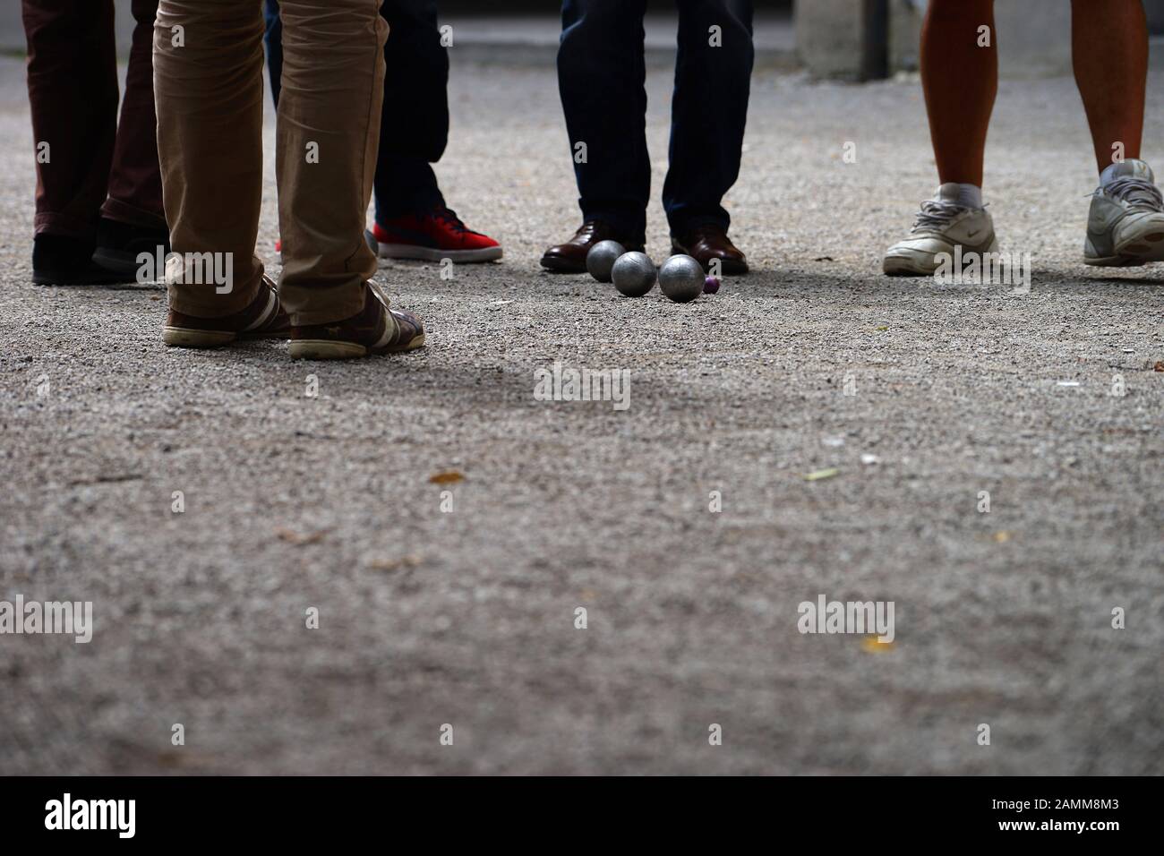 Boule player in the Munich Hofgarten. [automated translation] Stock ...