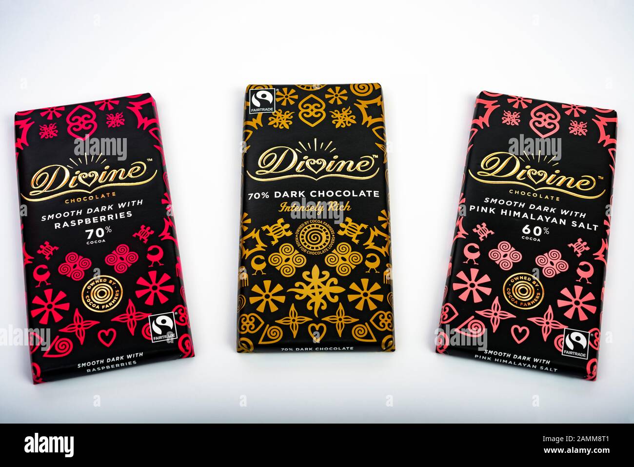 Divine chocolate bars Stock Photo - Alamy