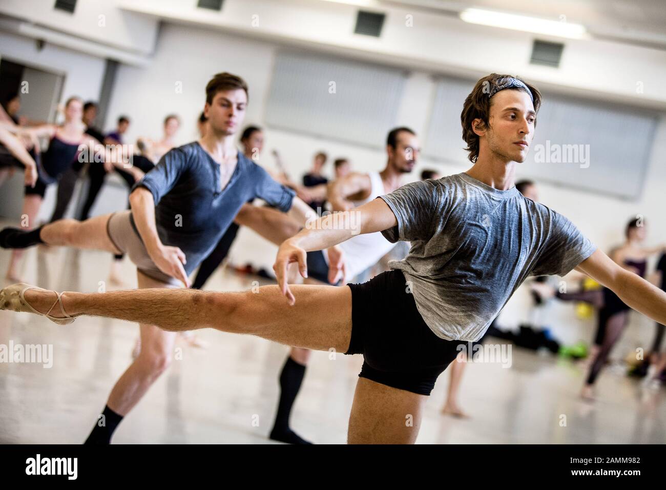 Dancer of the Bavarian State Ballet during training at the National ...
