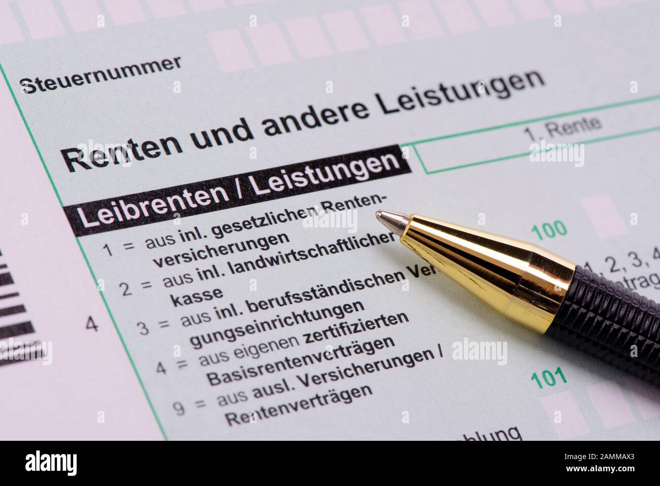 Tax form for tax office [automated translation] Stock Photo - Alamy