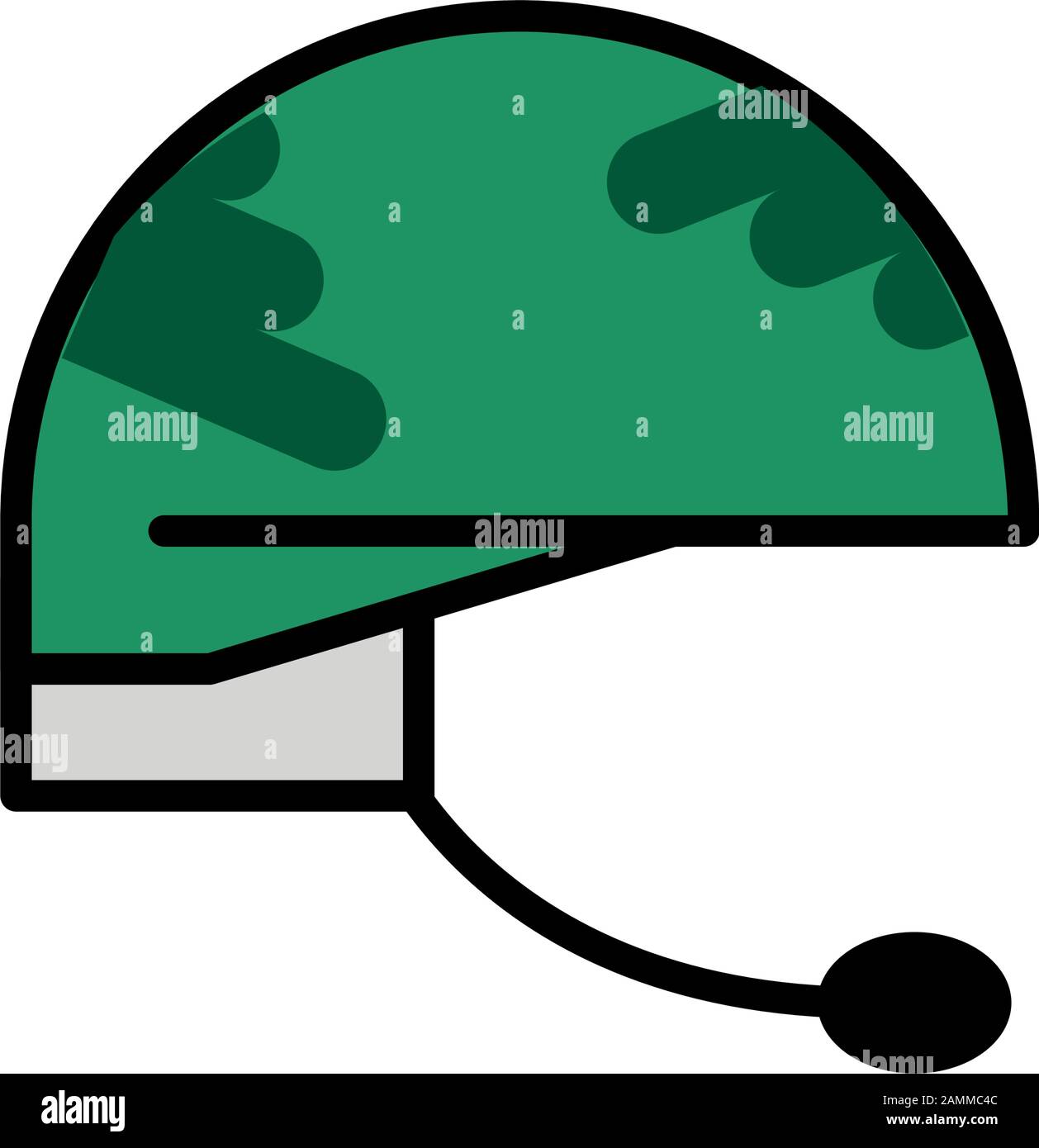 military force helmet with microphone isolated icon Stock Vector Image ...