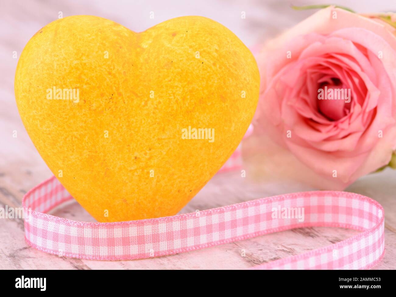 Rose and heart as symbol of love with ribbon [automated translation ...