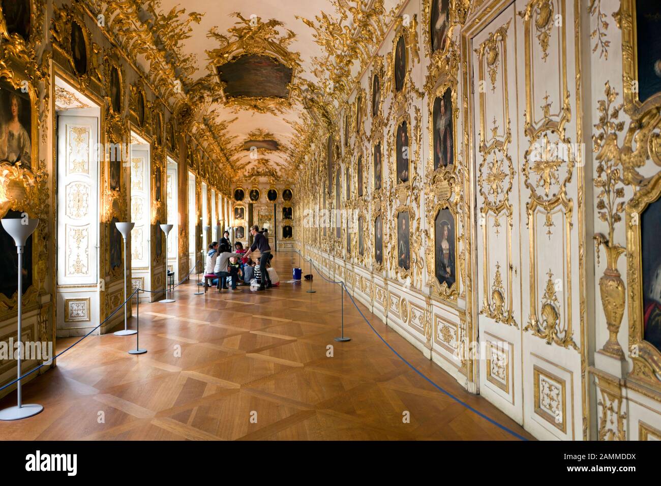 Ancestral gallery of the Wittelsbachs in a state room in the Munich ...
