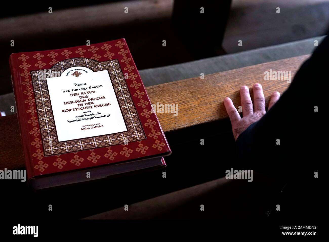 Coptic Christians at a service during Holy Week in the Coptic Orthodox ...