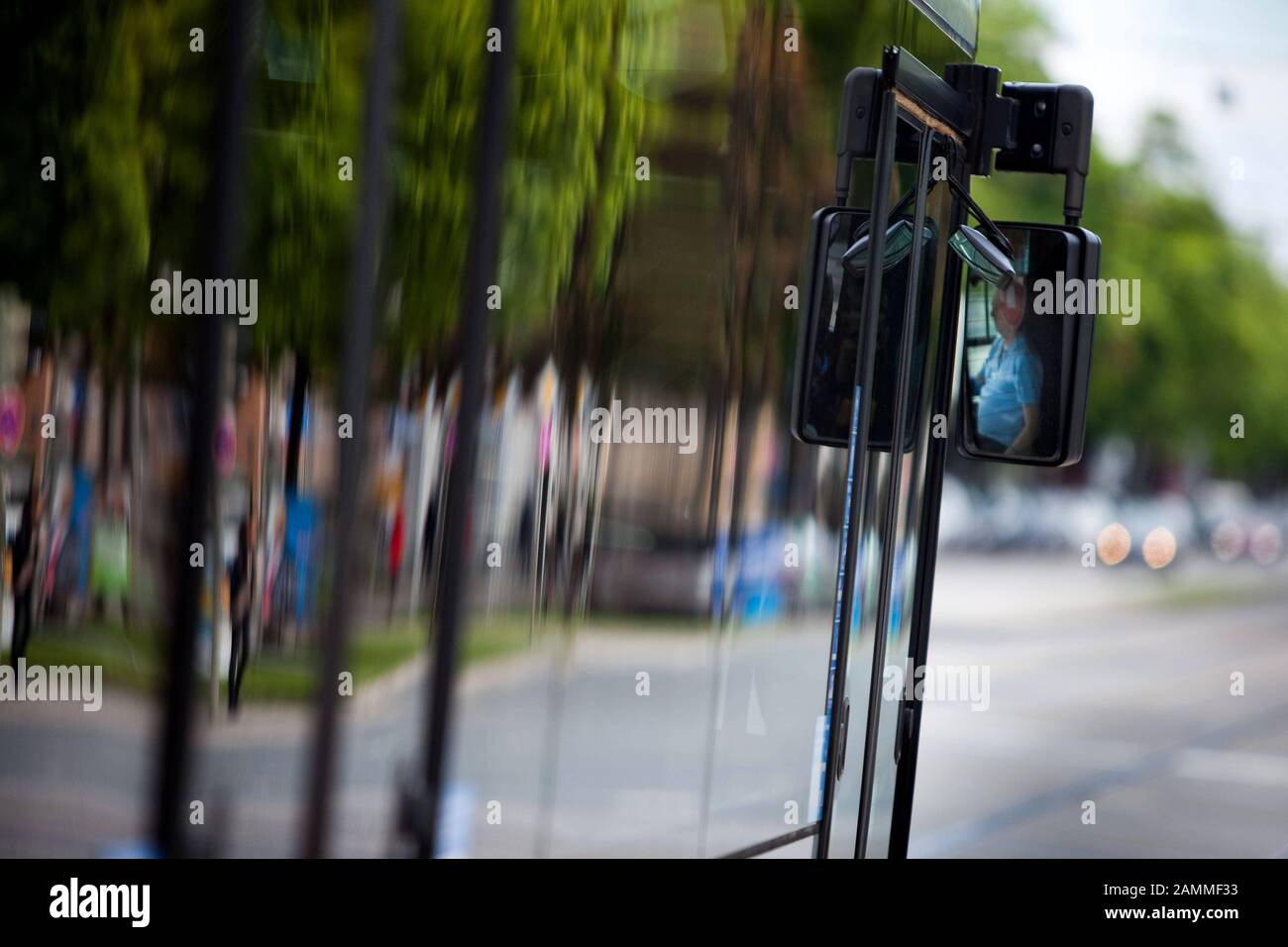 A regular bus of the Münchner Verkehrsgesellschaft (MVG) at ...