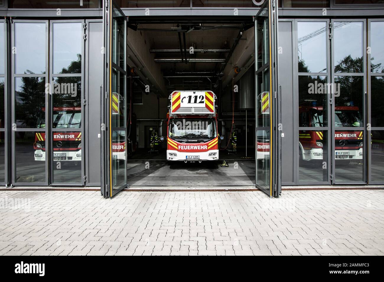 The new building of the fire station 4 of the municipal fire brigade ...