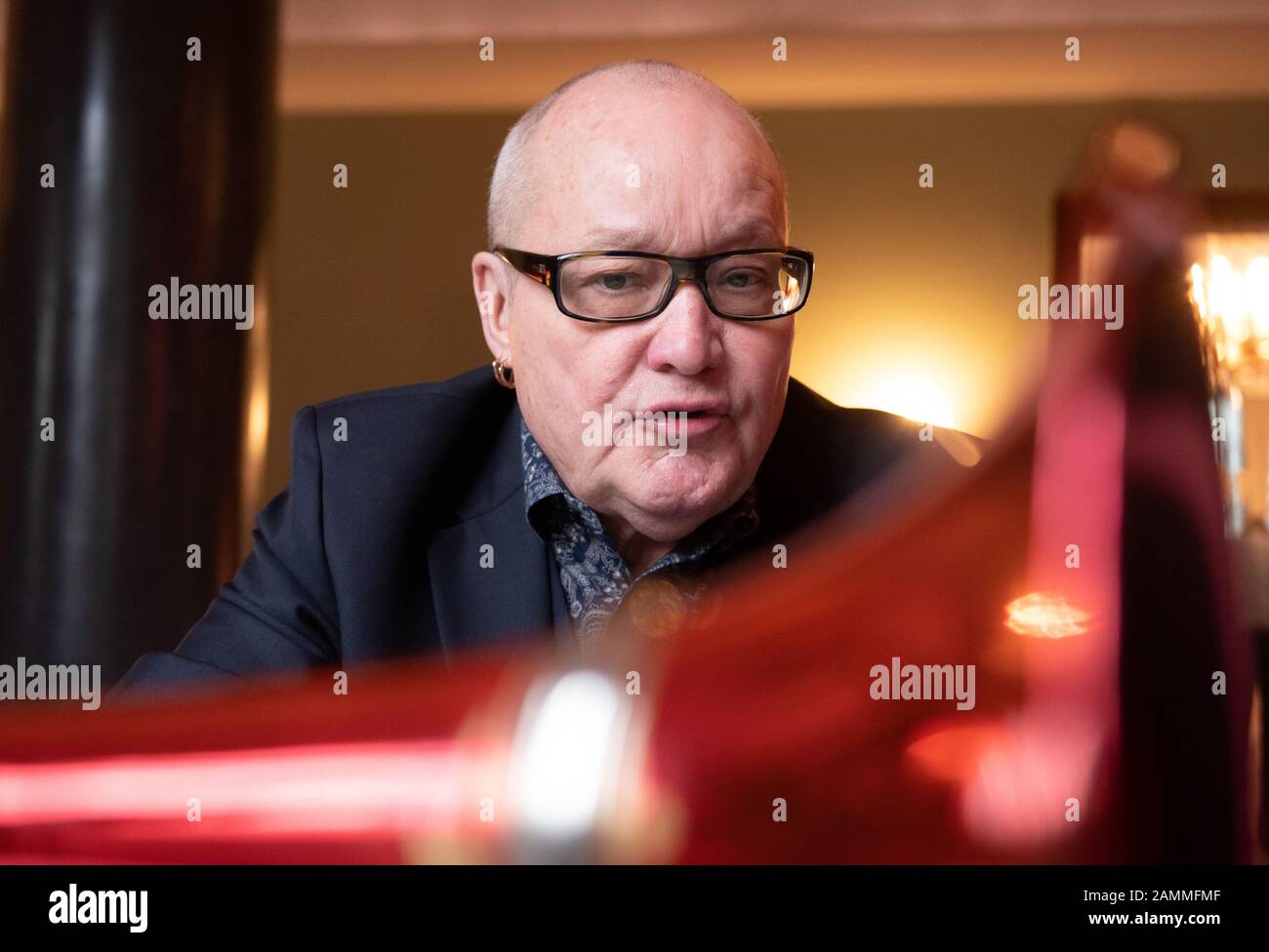 Berlin, Germany. 14th Jan, 2020. Swedish musician Nils Landgren speaks ...
