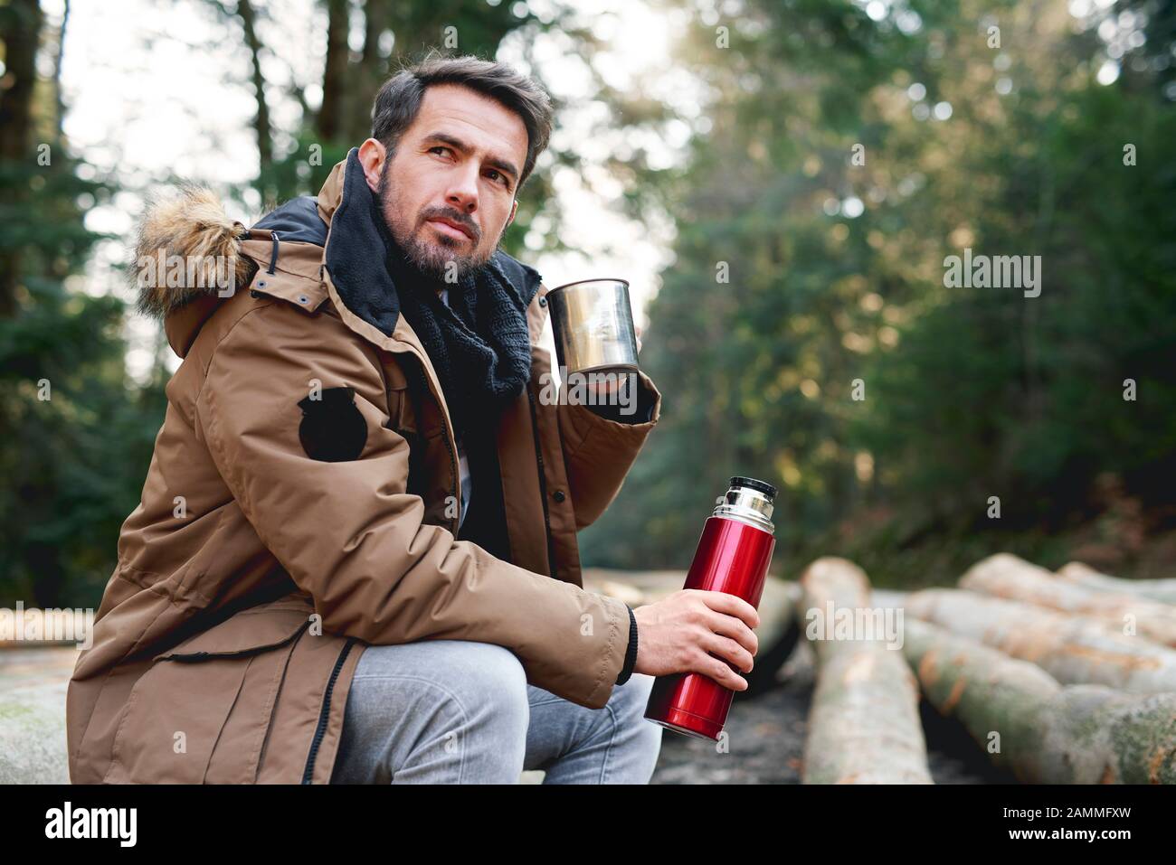 Man chilling forest hi-res stock photography and images - Alamy