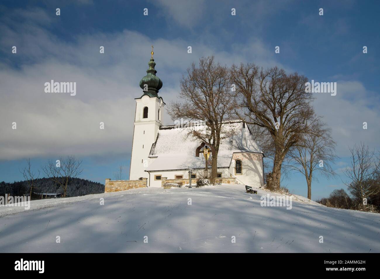 the winterly Johannishögl in the community of Piding in the ...