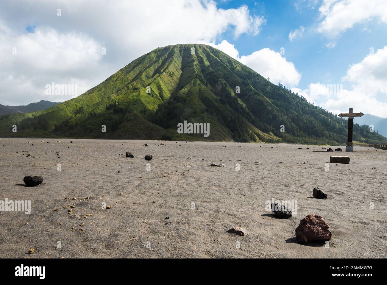 Mount Batok volcanoes in Bromo Tengger Semeru National Park, East Java ...