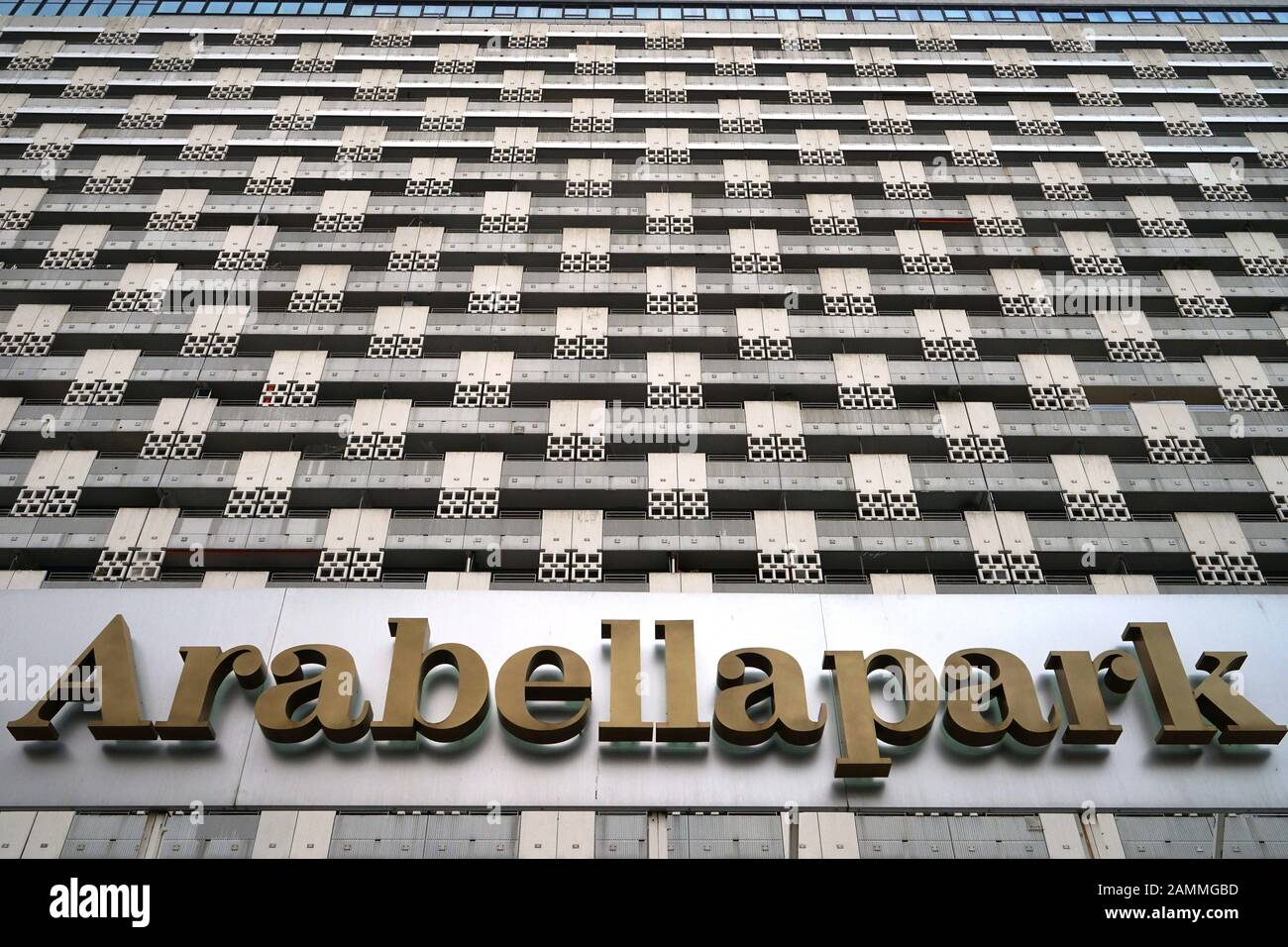 The striking facade structure of the Arabella House in Munich is ...