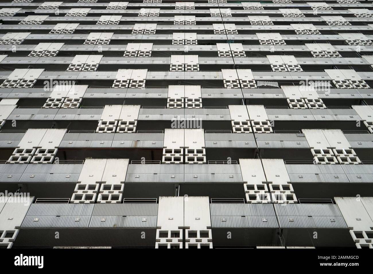 The striking facade structure of the Arabella House in Munich is ...