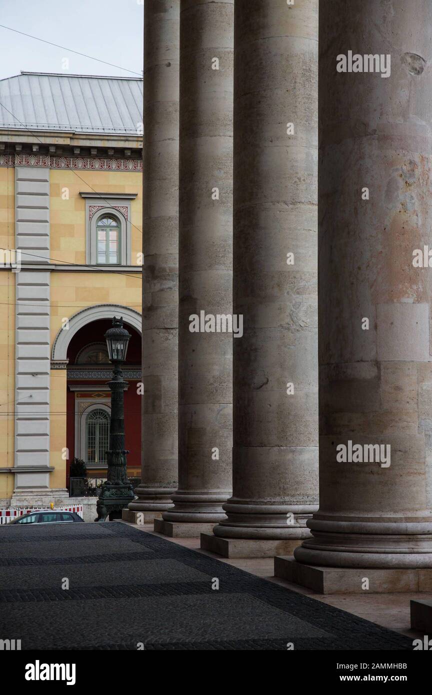 Pillars of the National Theatre in which the Bavarian State Opera is at ...