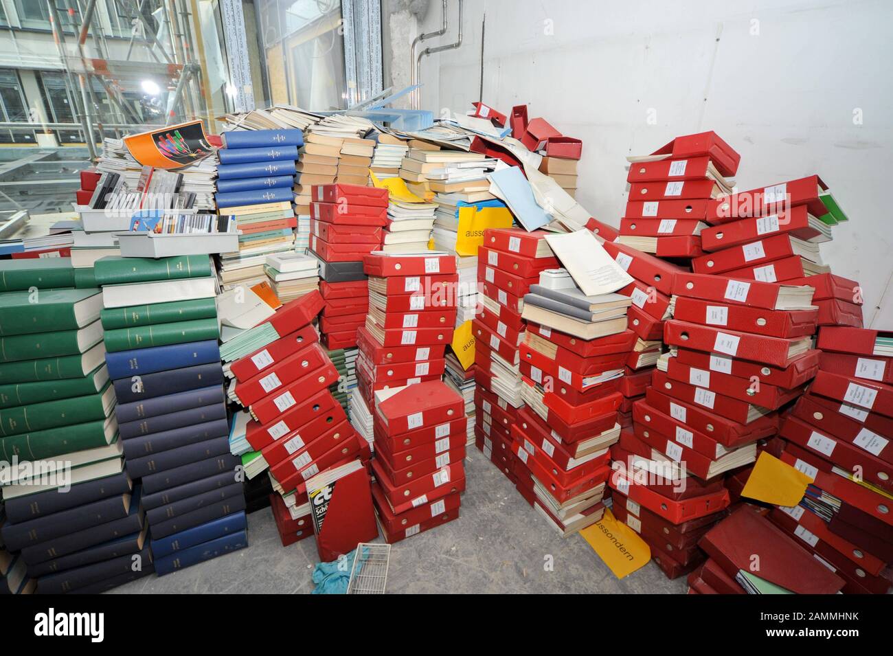 Old files and books in the former library room of the Supreme Building ...