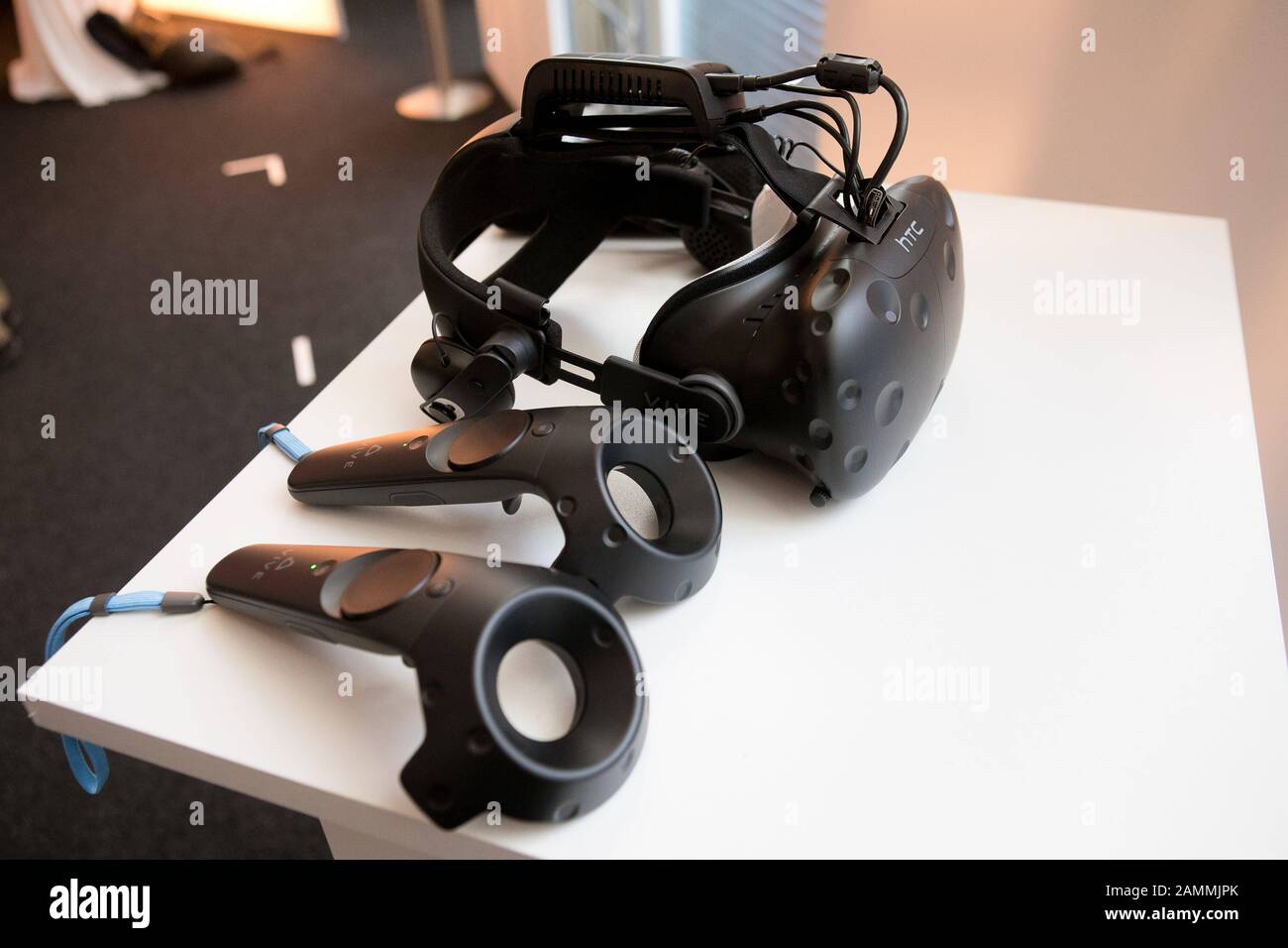 VR glasses and two controllers in the new virtual reality lab at the ...