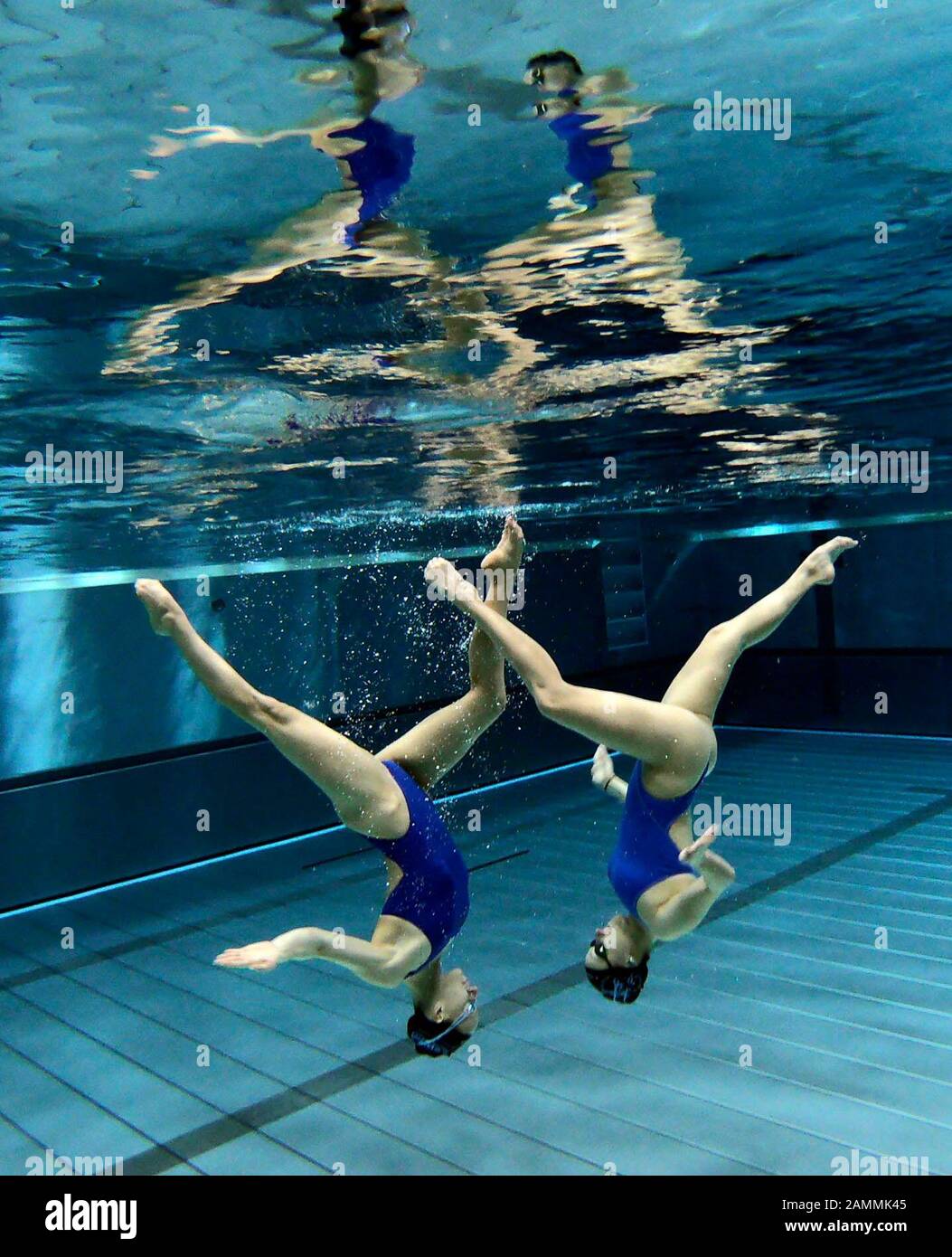 The synchronized swim duo Marlene Bojer and Daniela Reinhardt from the ...