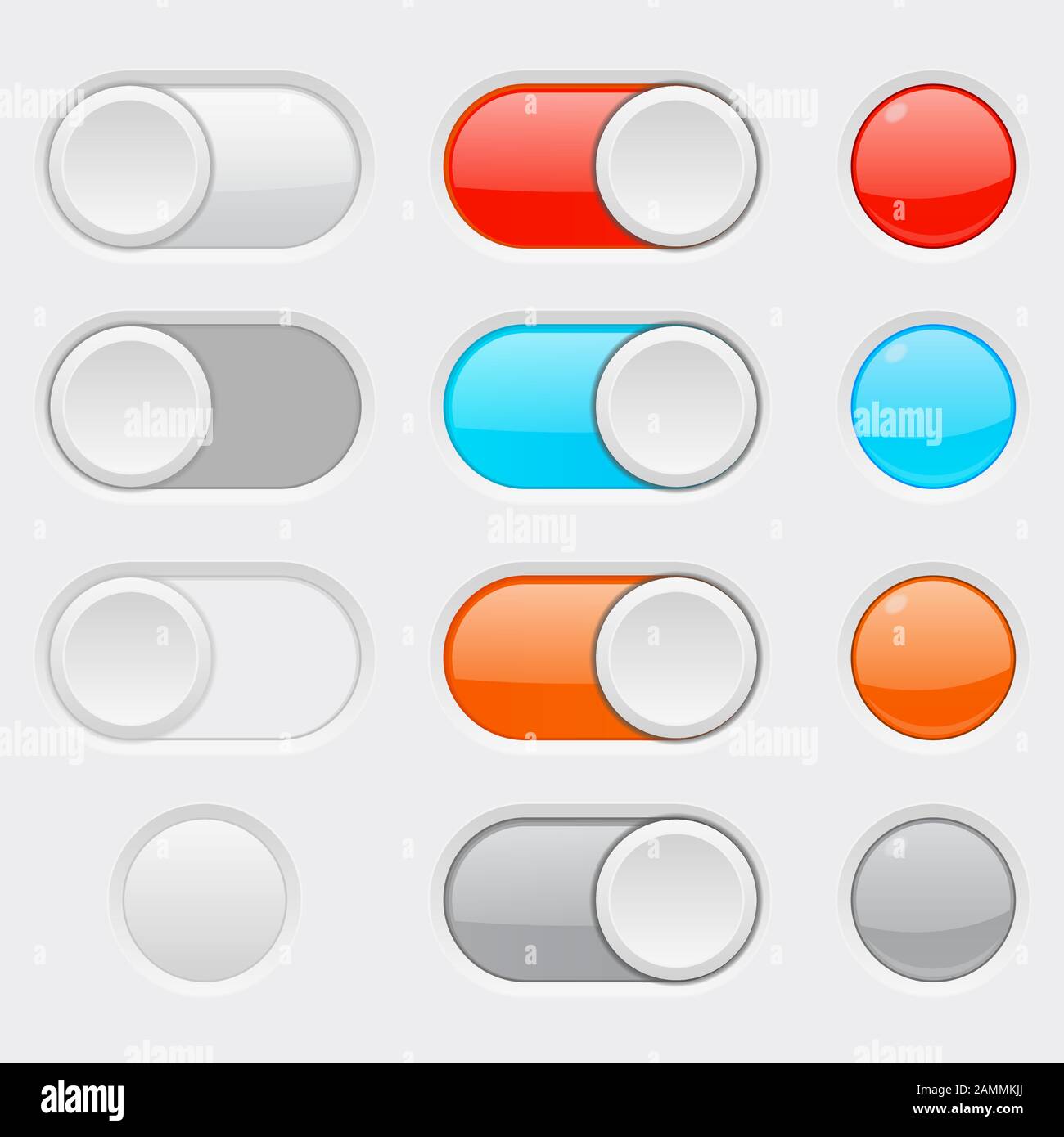 Toggle switch colored web buttons Stock Vector Image & Art - Alamy