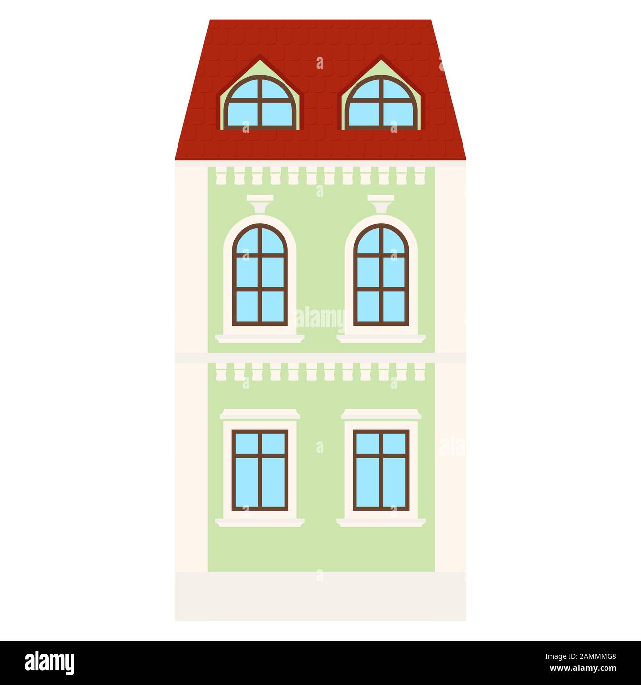 Two storey house Stock Vector Images - Alamy