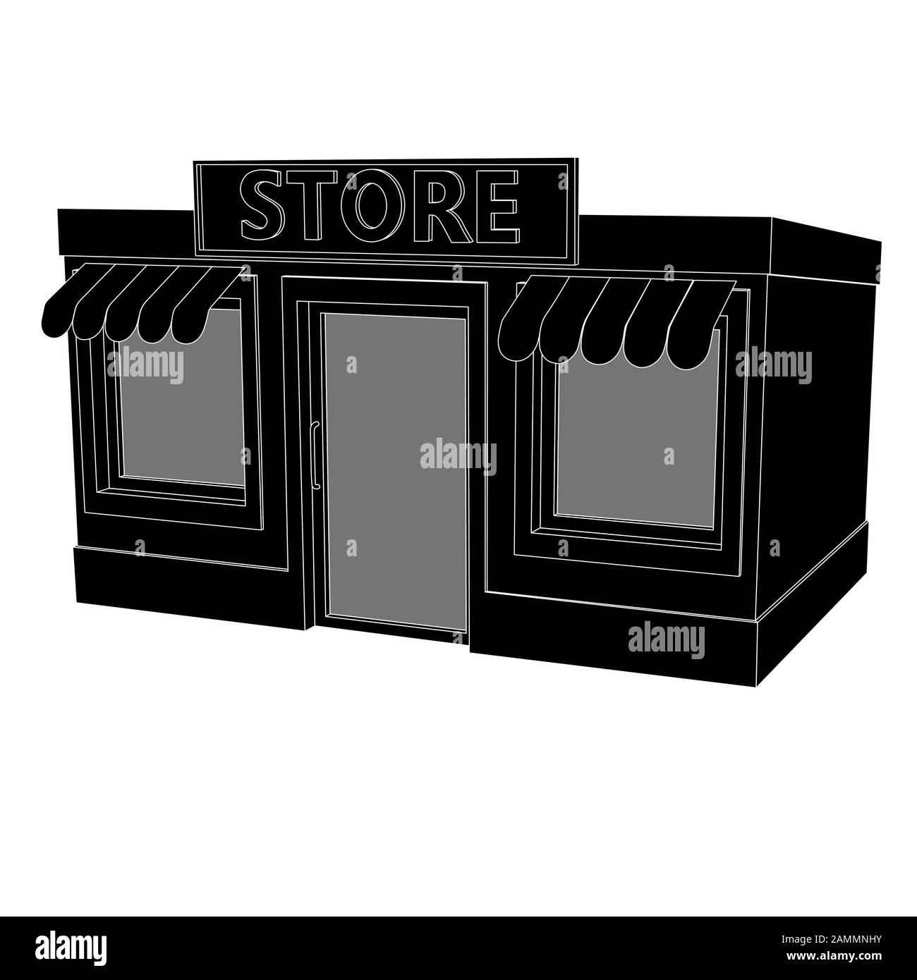Store building. Black drawing Stock Vector Image & Art - Alamy