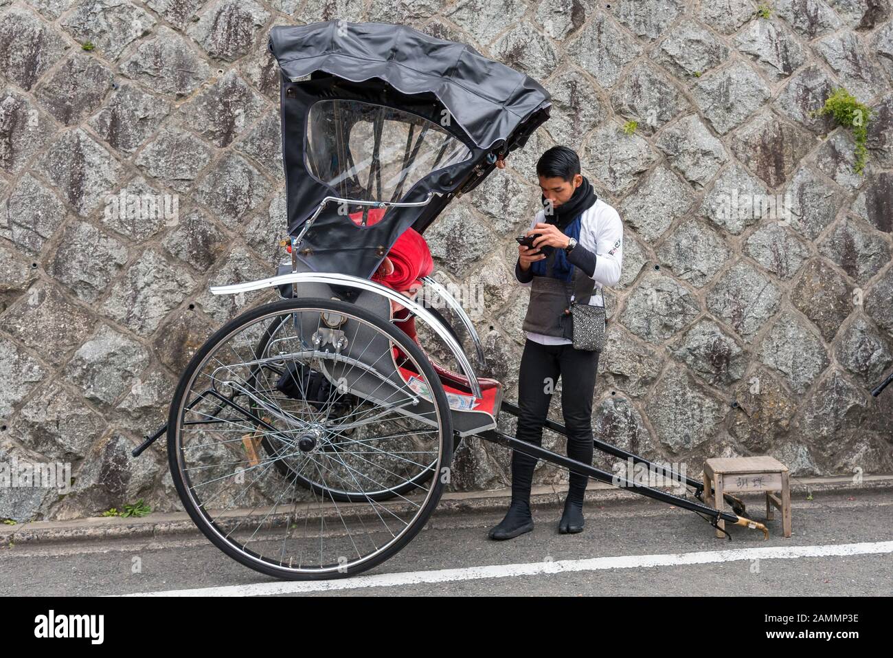 KYOTO,JAPAN-NOV26:Rickshaw driver waiting for tourist in Kyoto on ...