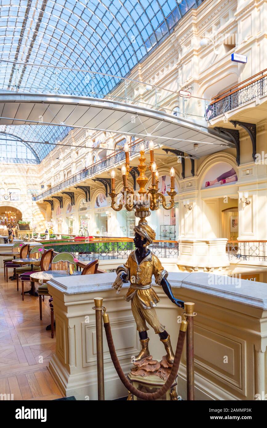 MOSCOW, RUSSIA-APR9, 2018:Interior of GUM department store shopping ...