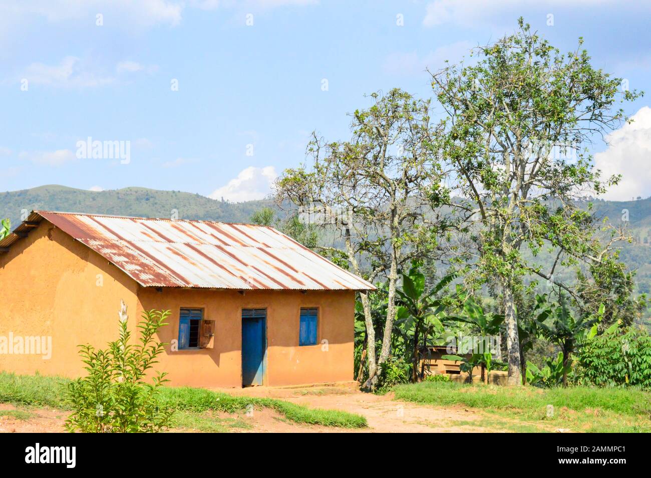 Typical home in a remote part of Kanungu District, Western Uganda Stock ...
