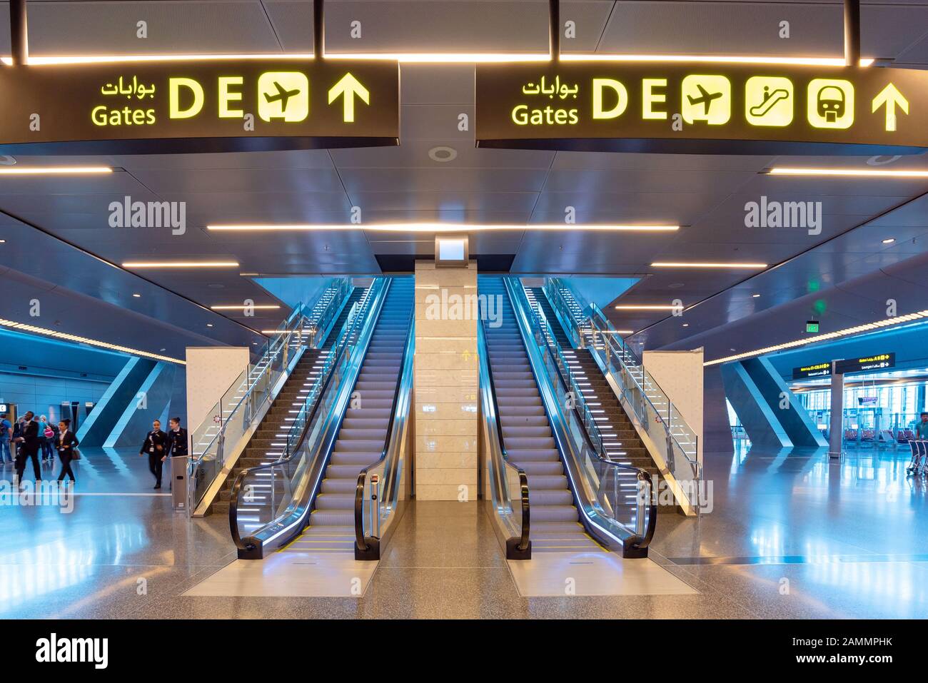 DOHA, QATAR - APR7, 2018: Interior of Hamad International Airport on ...