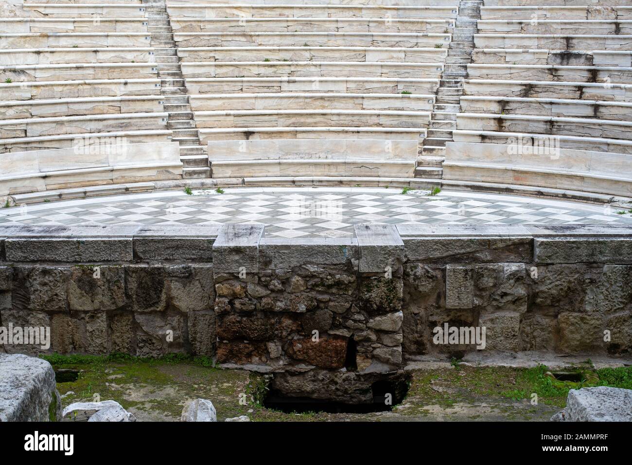 Odeon of Herodes Atticus interior in Athens, Greece. Also known as ...