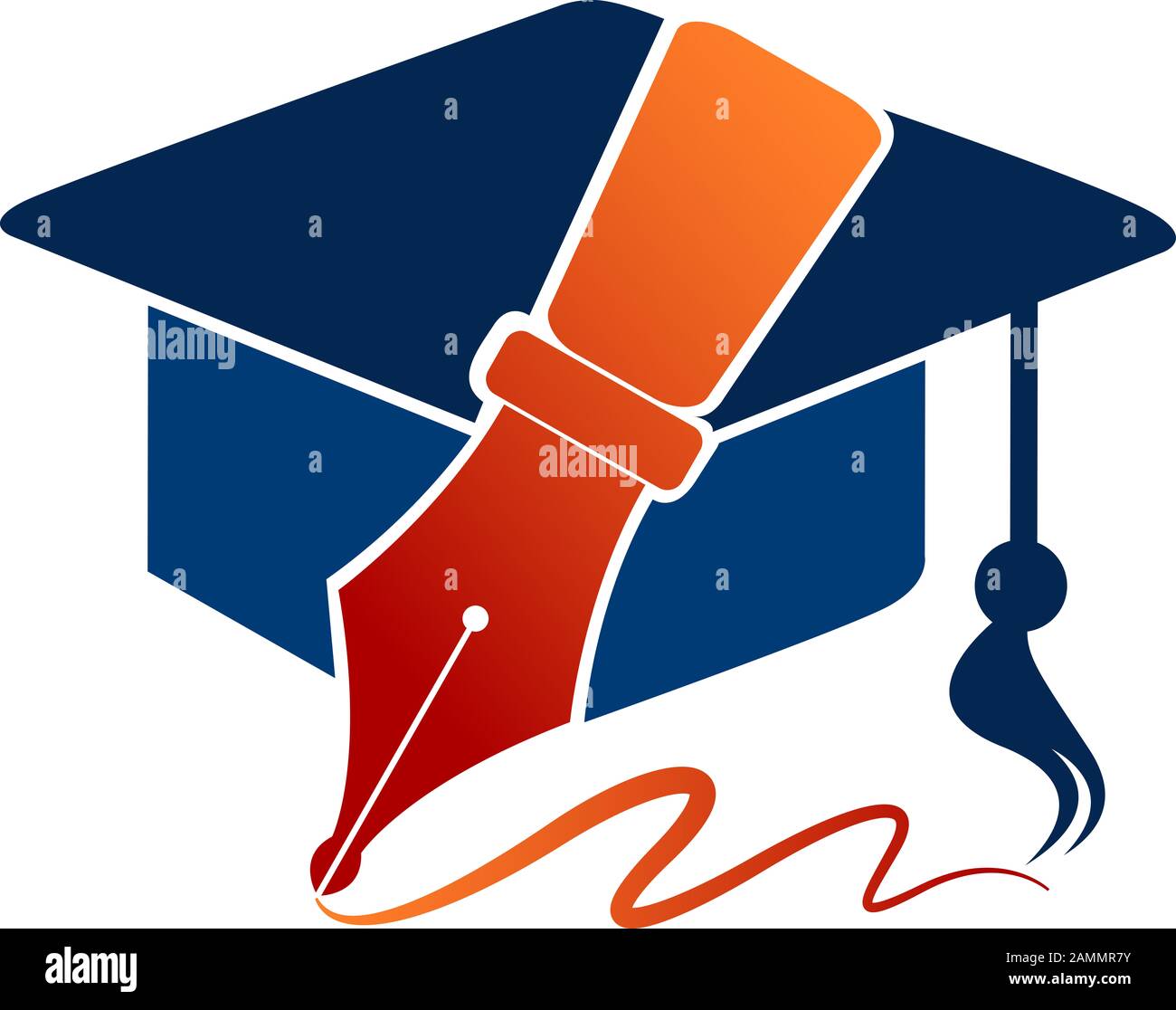 graduation pen logo Stock Photo - Alamy