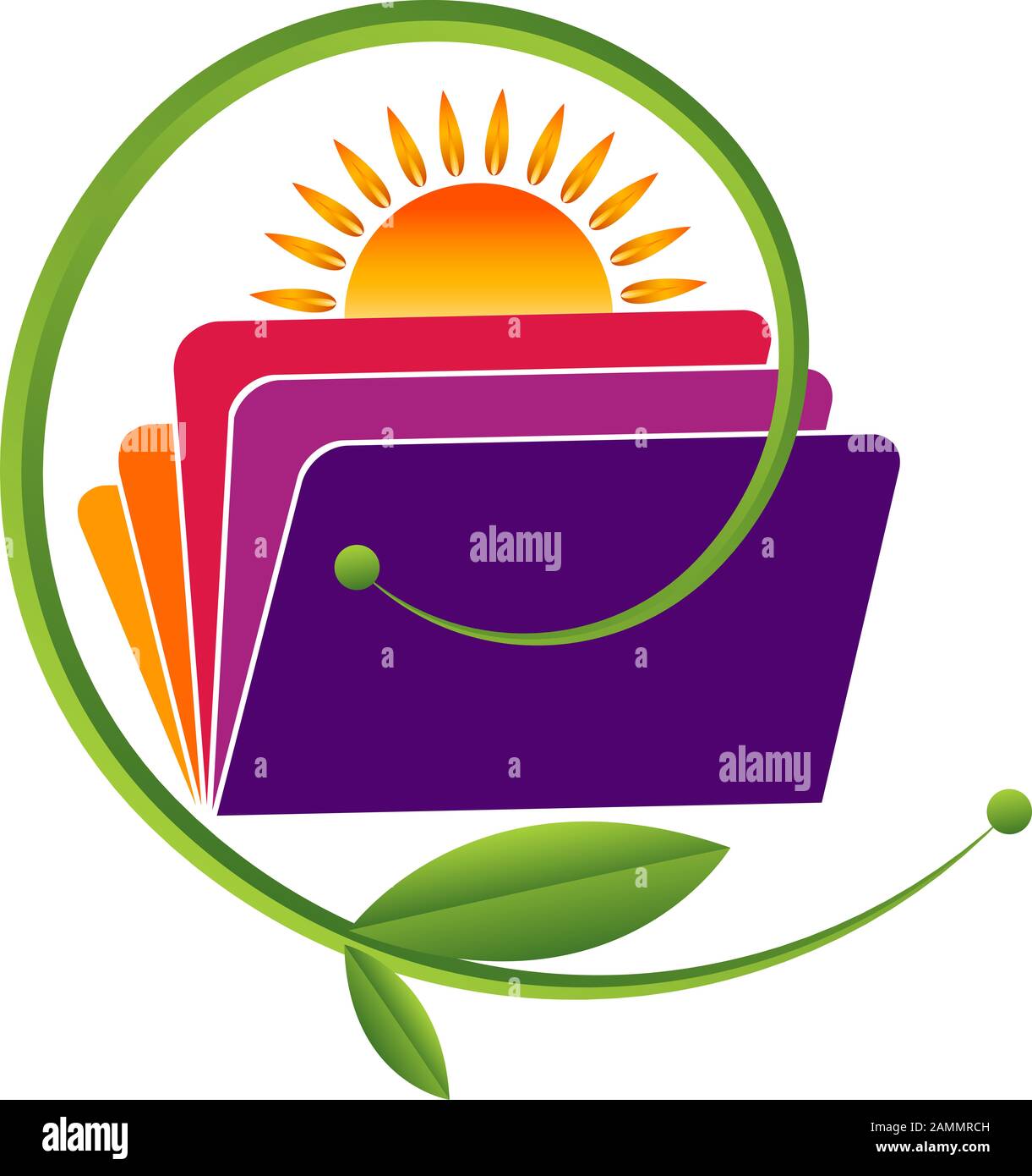 bright book leaf logo Stock Photo - Alamy