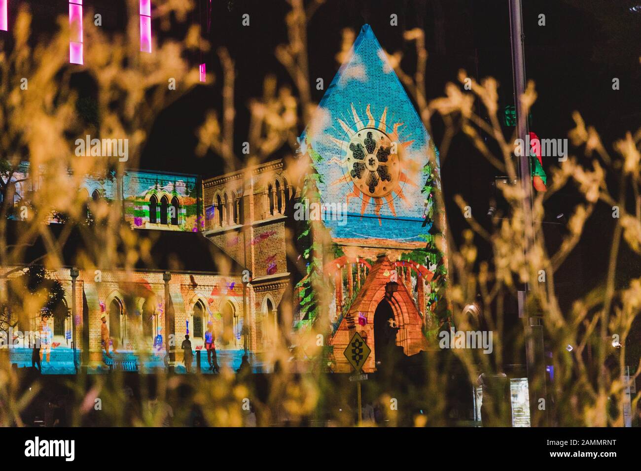 PERTH, WESTERN AUSTRALIA - December 25th, 2019: Christmas lights and ...