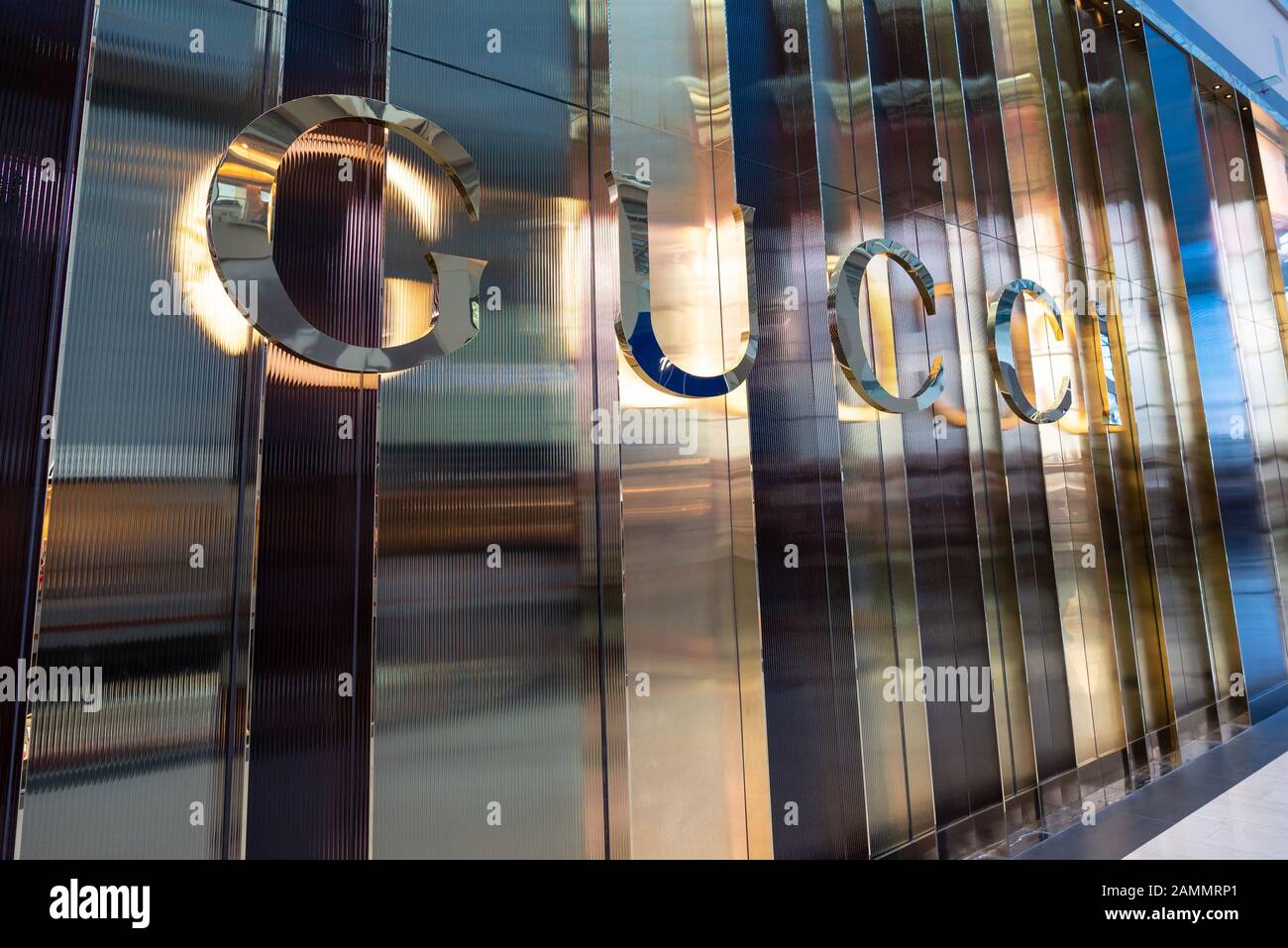 Gucci luxury fashion store inside at Marina bay Sands Mall Stock Photo ...