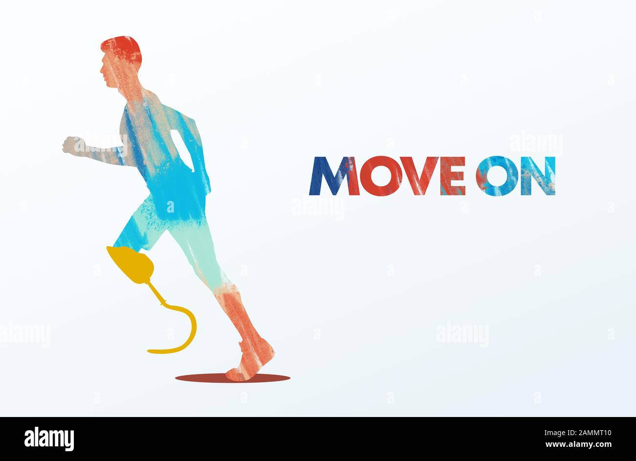 Infographics image of physically disabled runner, move on text Stock ...