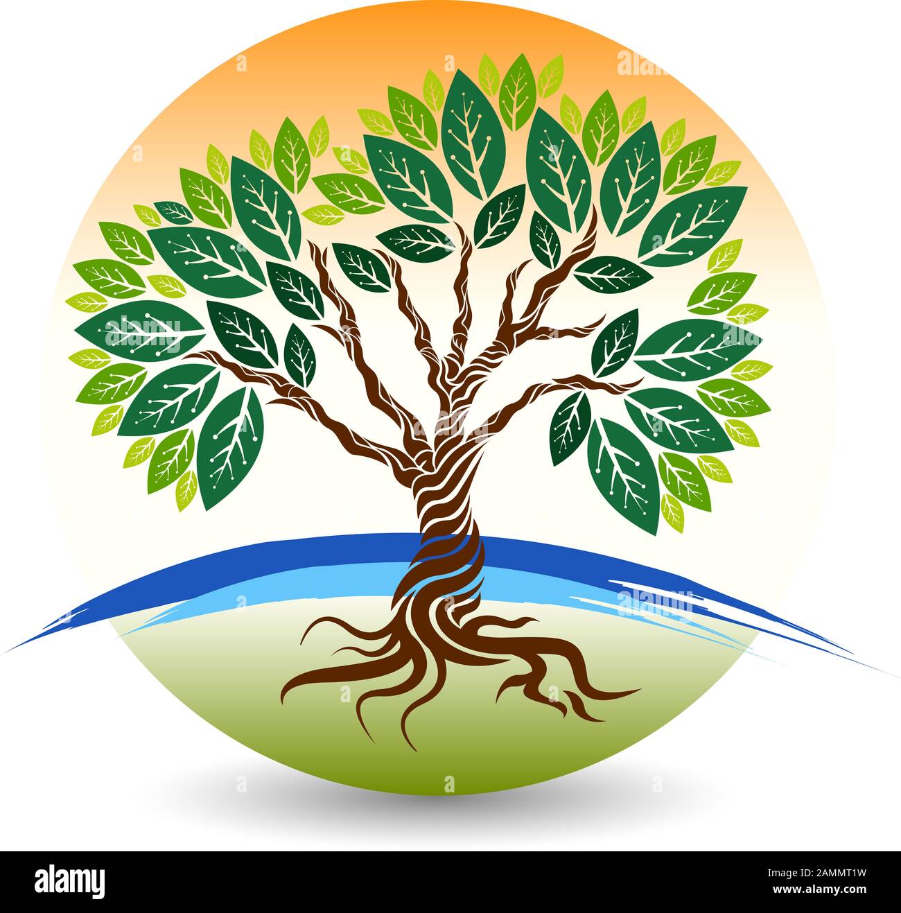Green tree logo hi-res stock photography and images - Alamy